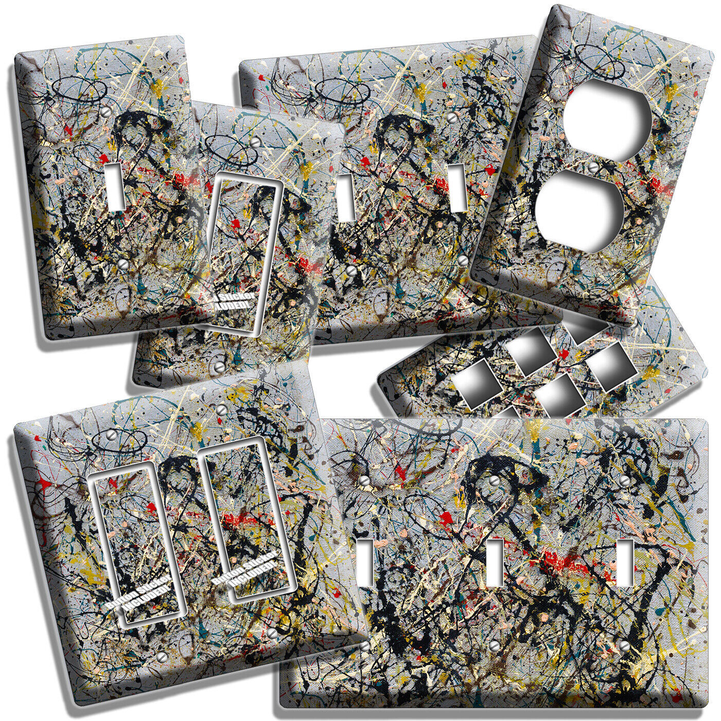 JACKSON POLLOCK ACTION PAINTING INSPIRED LIGHT SWITCH OUTLET WALL PLATE ...