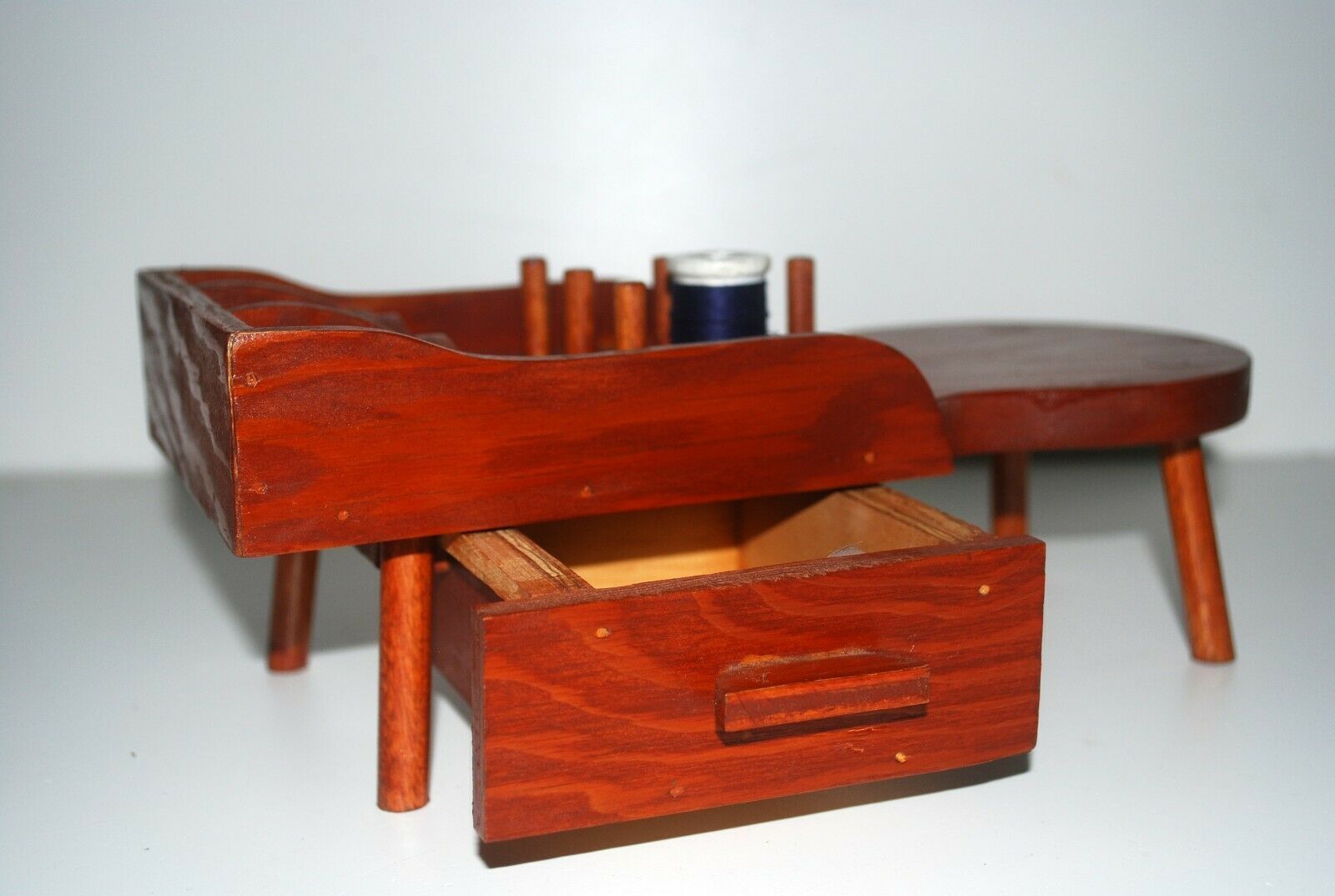 Miniature Cobblers Bench Thread Holder with Drawer, Compartments - Other