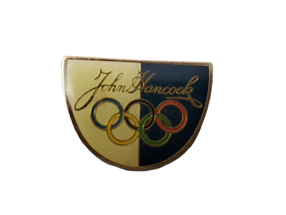 2000 John Hancock Olympic White Blue Shield Pin - Pinbacks, Bobbles ...