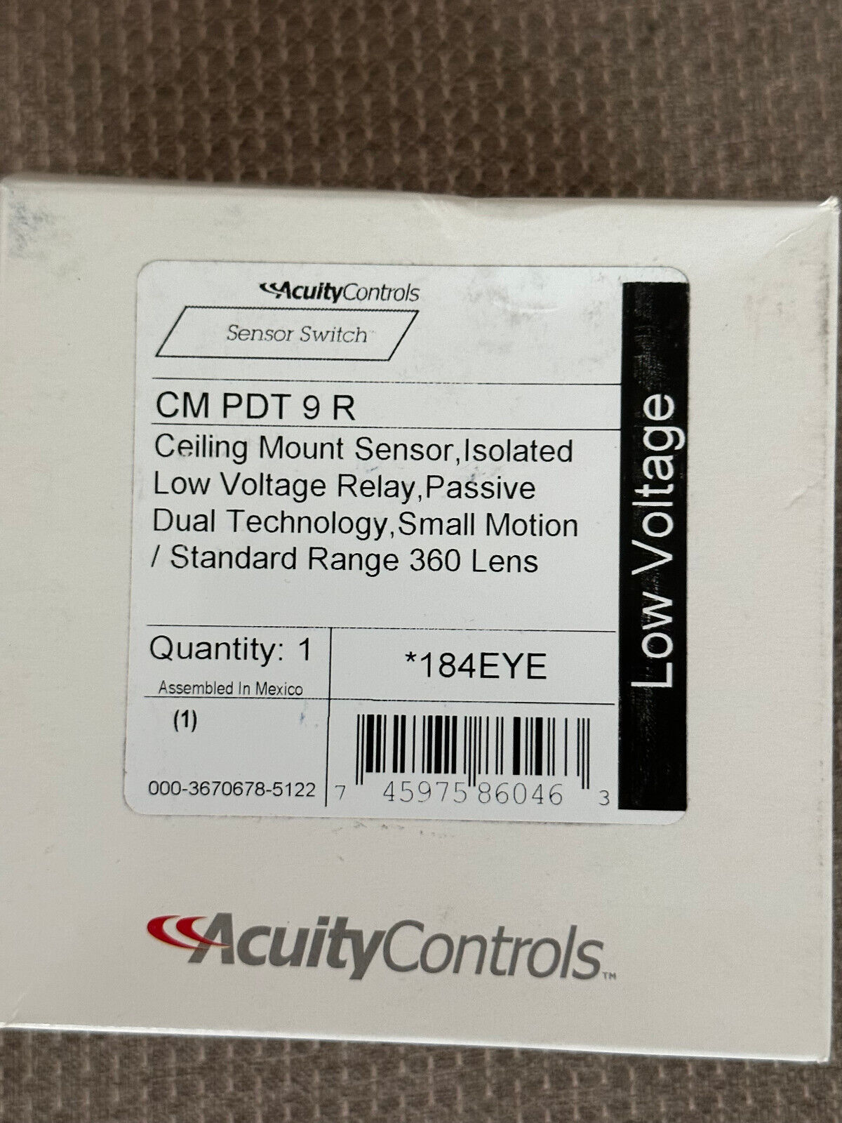 Acuity Controls CM-PDT-9-R Sensor Switch Occupancy Sensor, Ceiling ...