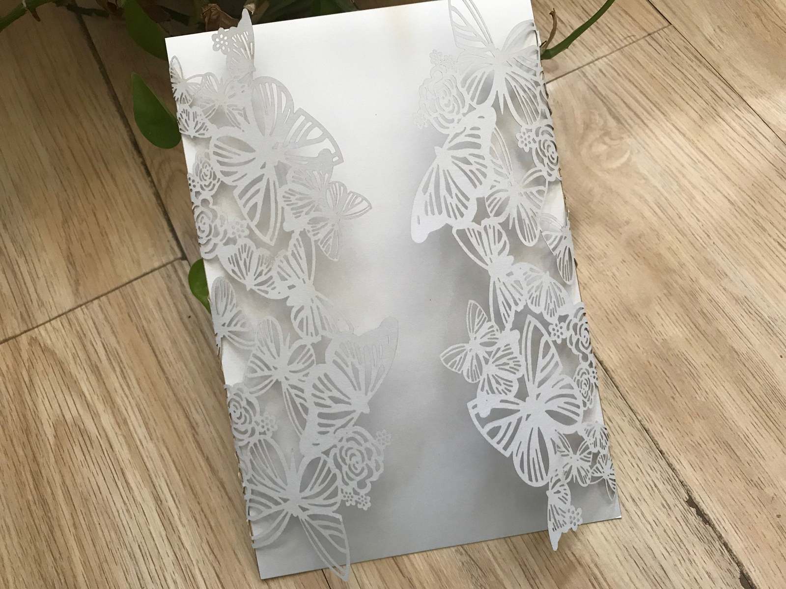 50pcs Pearl Butterfly Laser Cut Wedding Card,custom laser cut Wedding ...