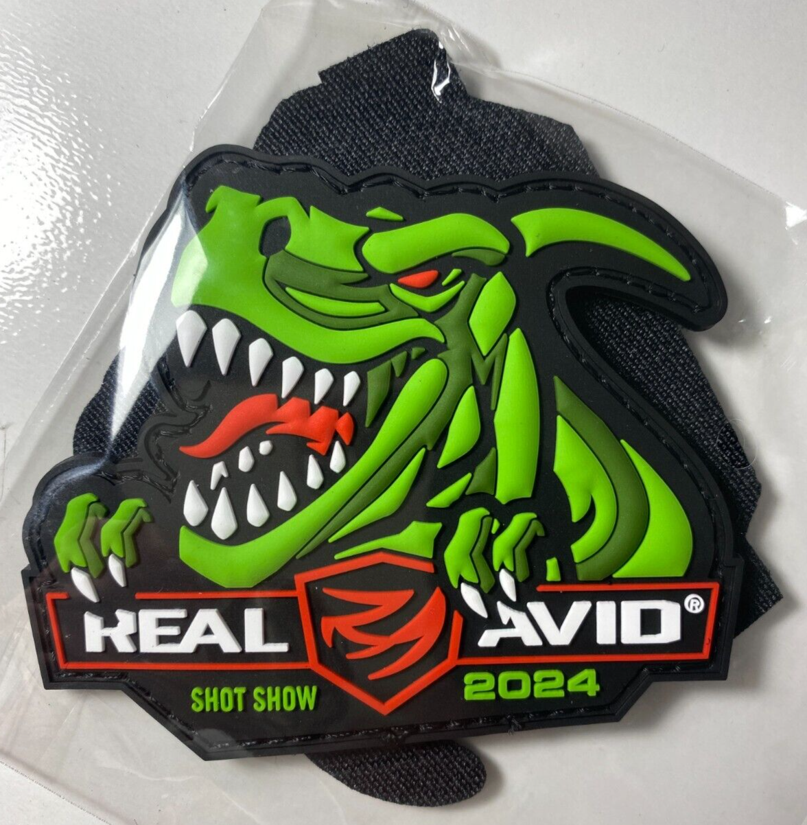 Shot Show 2024 Real Avid Green Dinosaur PVC Tactical Morale 3.5 in ...