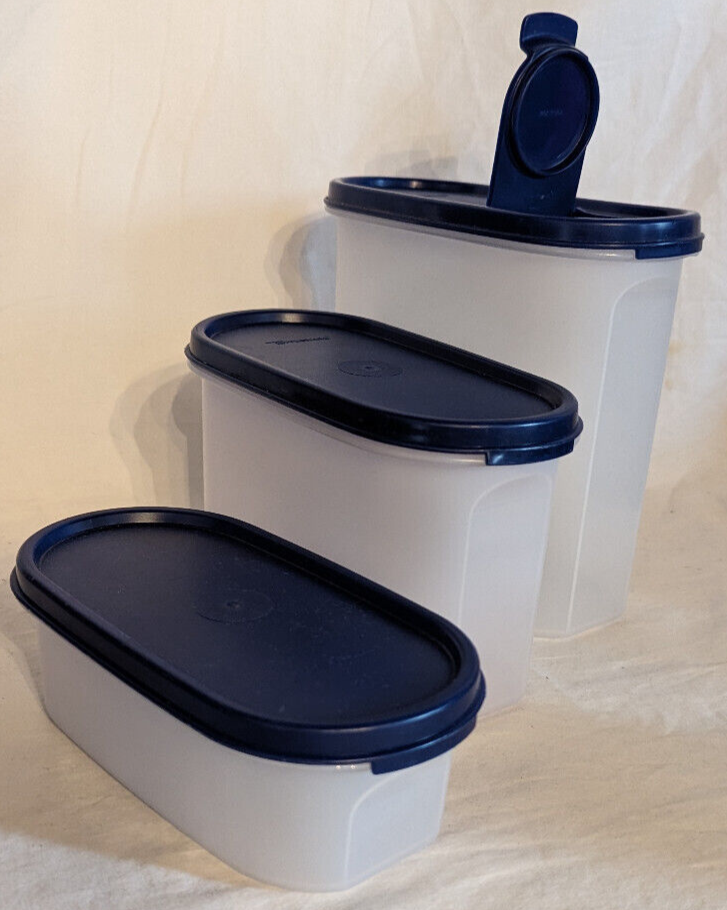Set of 3 - Tupperware Modular Mate Containers #1, 2 &3 with Blue Lid, 1 ...