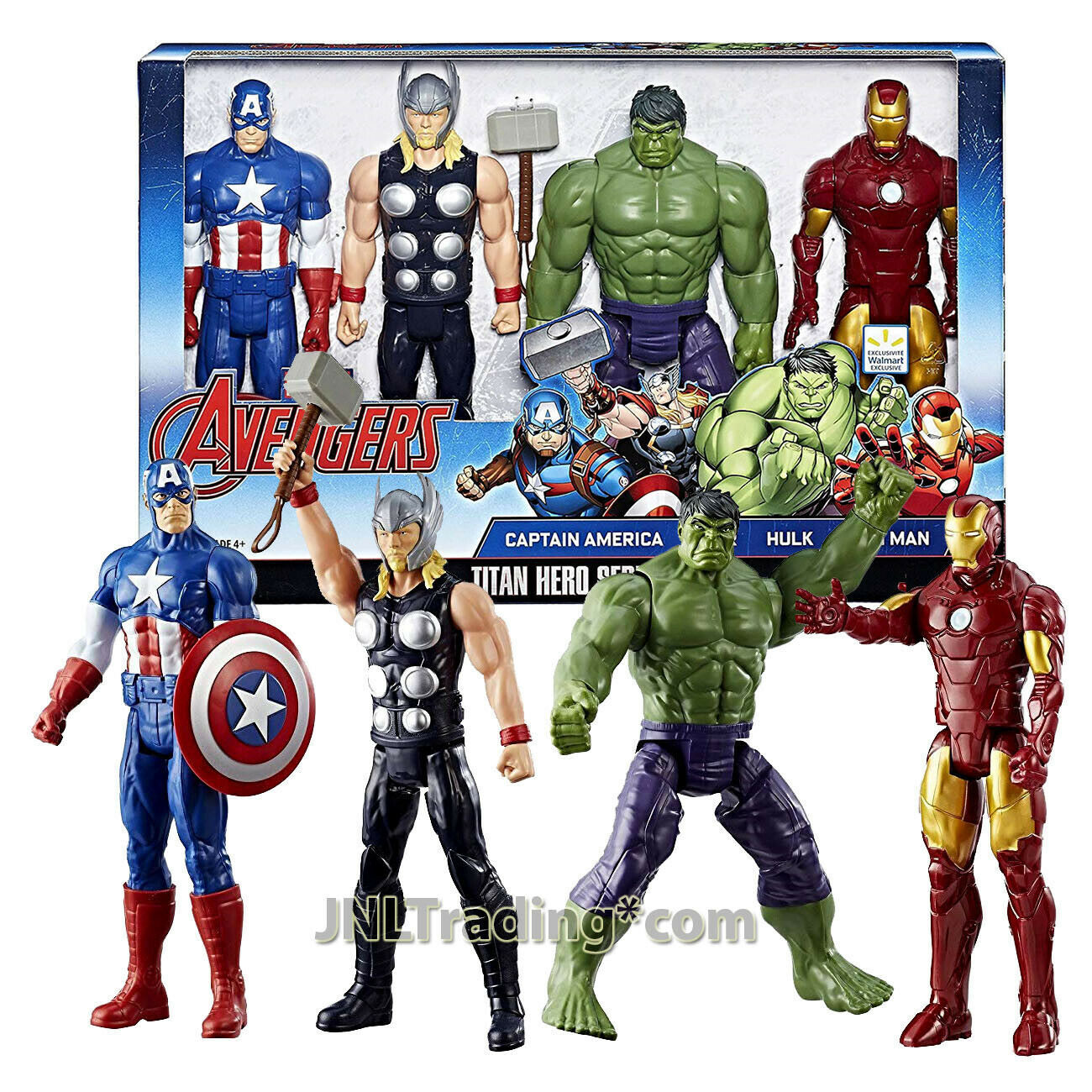 Marvel Titan Hero 12 Inch Figure Set - Captain America, Thor, Hulk and ...
