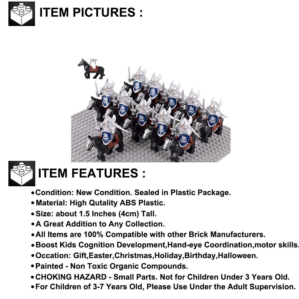 LOTR Riders of Heavy Armored Swan Knights Army 22 Minifigures Set ...