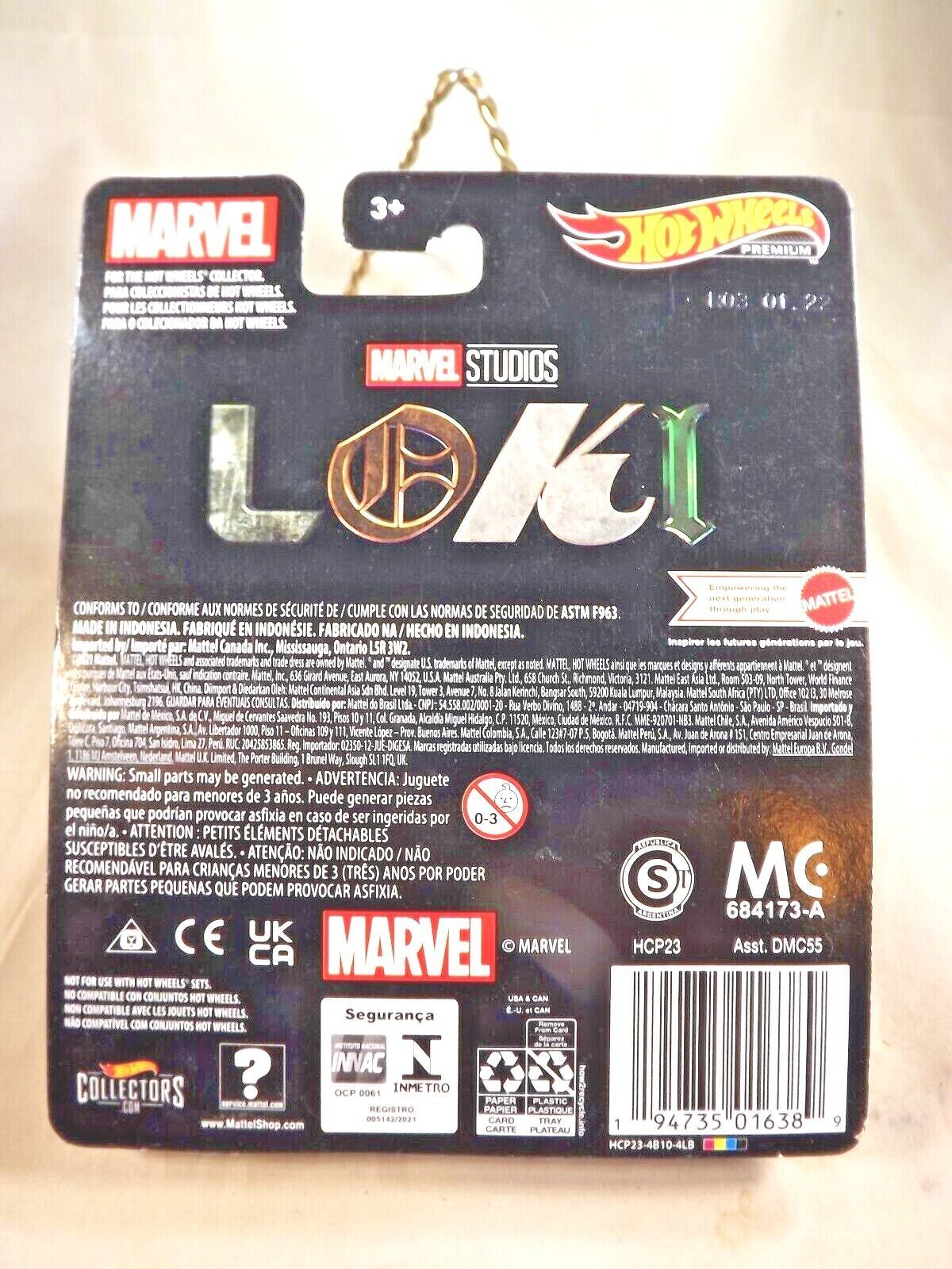 2022 Hot Wheels Premium Marvel Studios LOKI THANOSCOPTER Yellow w/Gray ...