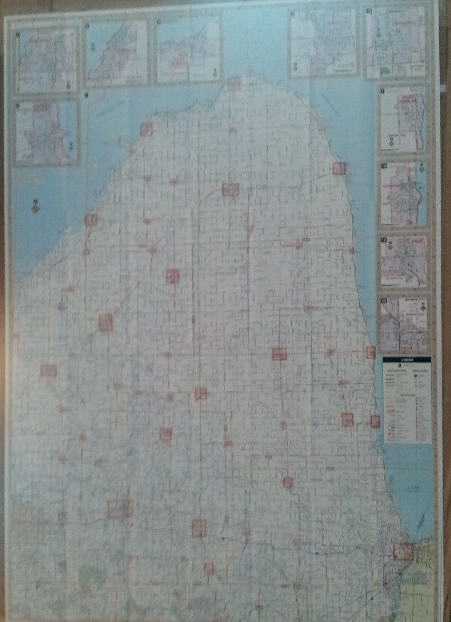 Michigan Thumb MI Laminated Wall Map (K) - Maps & Atlases