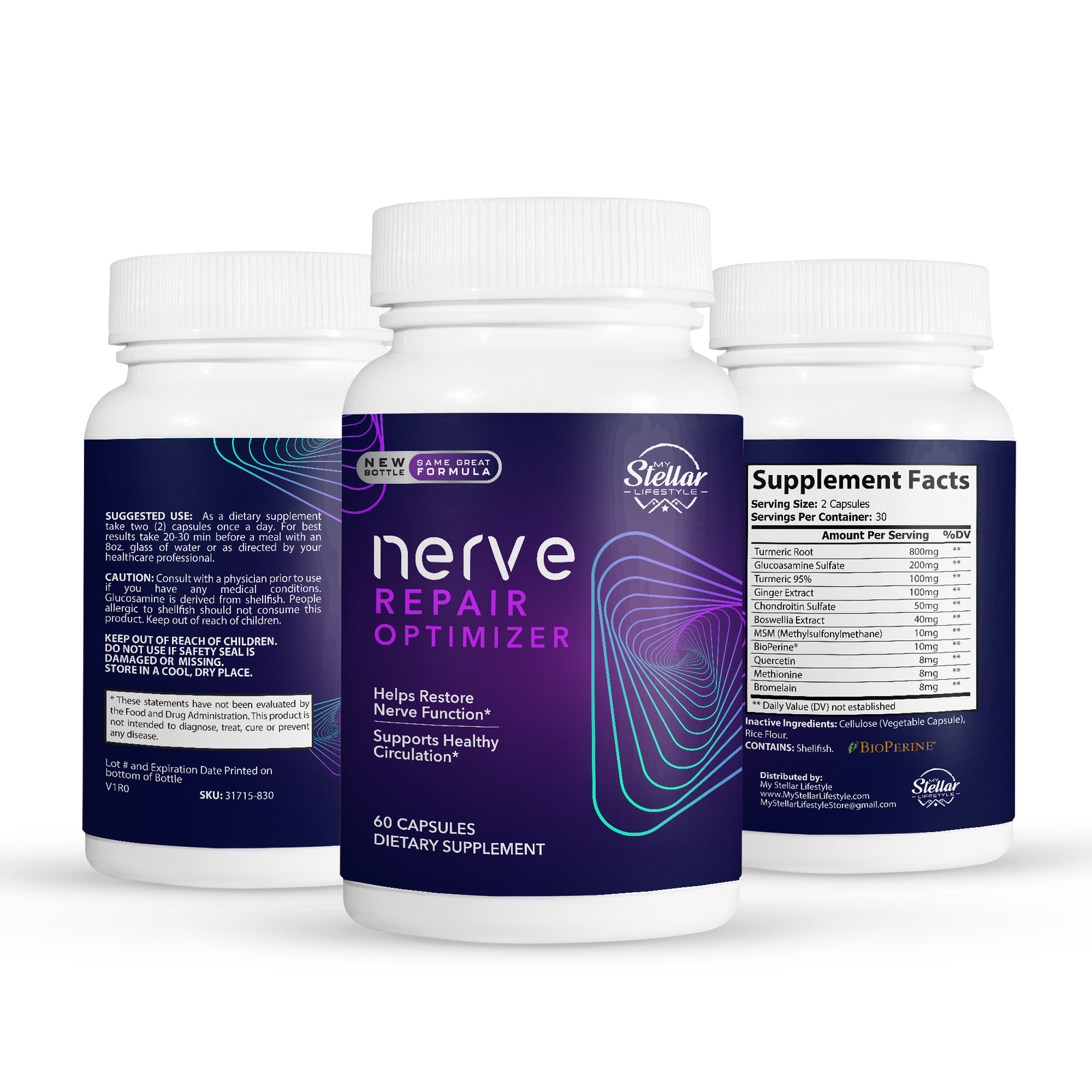 10 Pack Nerve Repair Optimizer, mejora el sistema nervioso-60 Cápsulas ...