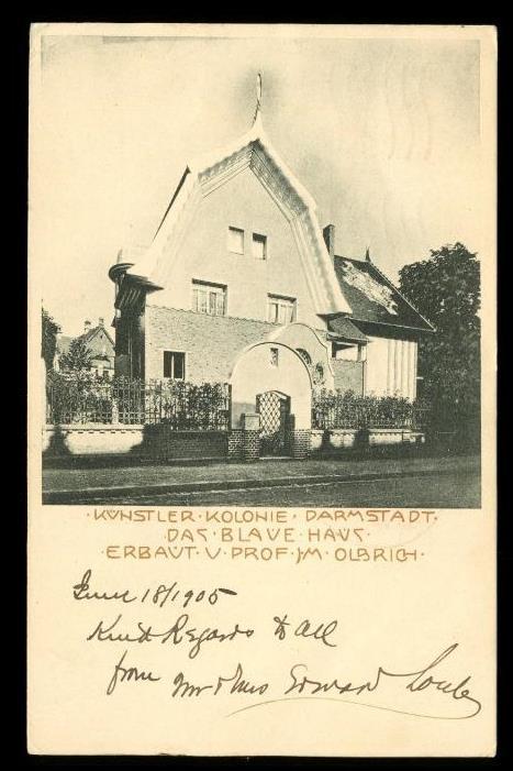 Vintage Postcard 1905 UDB Germany to USA Darmstadt Artist Colony JM ...