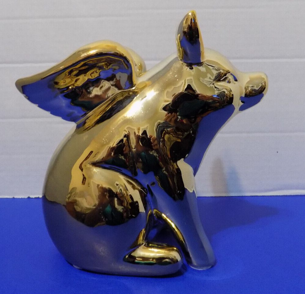 NEW Ceramic Flying Pig Hog Figurine Statue Sculpture Country Farm Decor ...