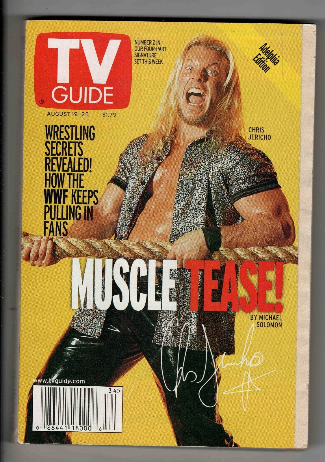 VINTAGE Aug 19 2000 TV Guide Chris Jericho Facsimile Signed Magazine ...