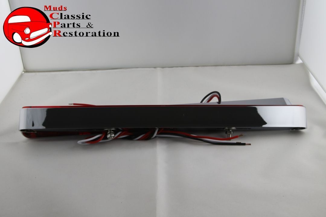 Chrome Bezel Red LED Stop Turn Tail Light Bars Custom Truck Hot Rat Rod ...