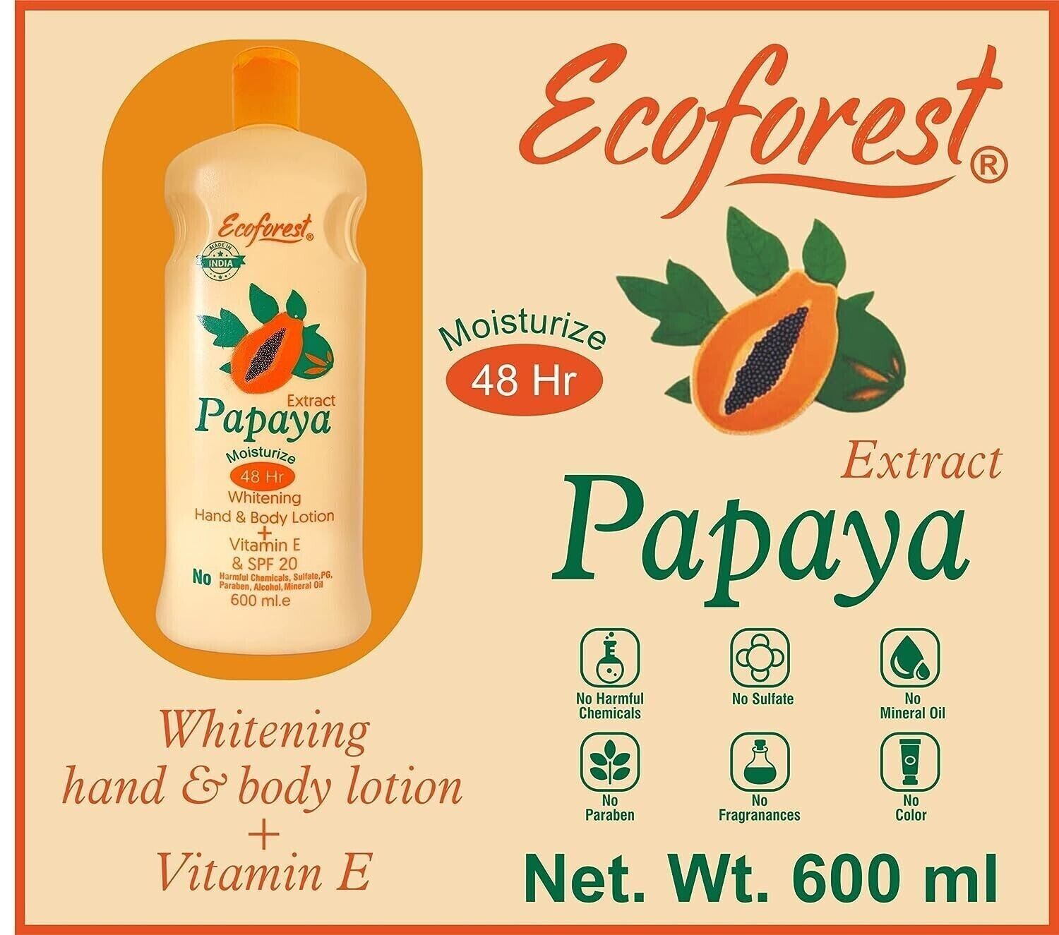 RDL Papaya Body Nourishing Moisturizing & whitening Lotion 600ml لوشن ...