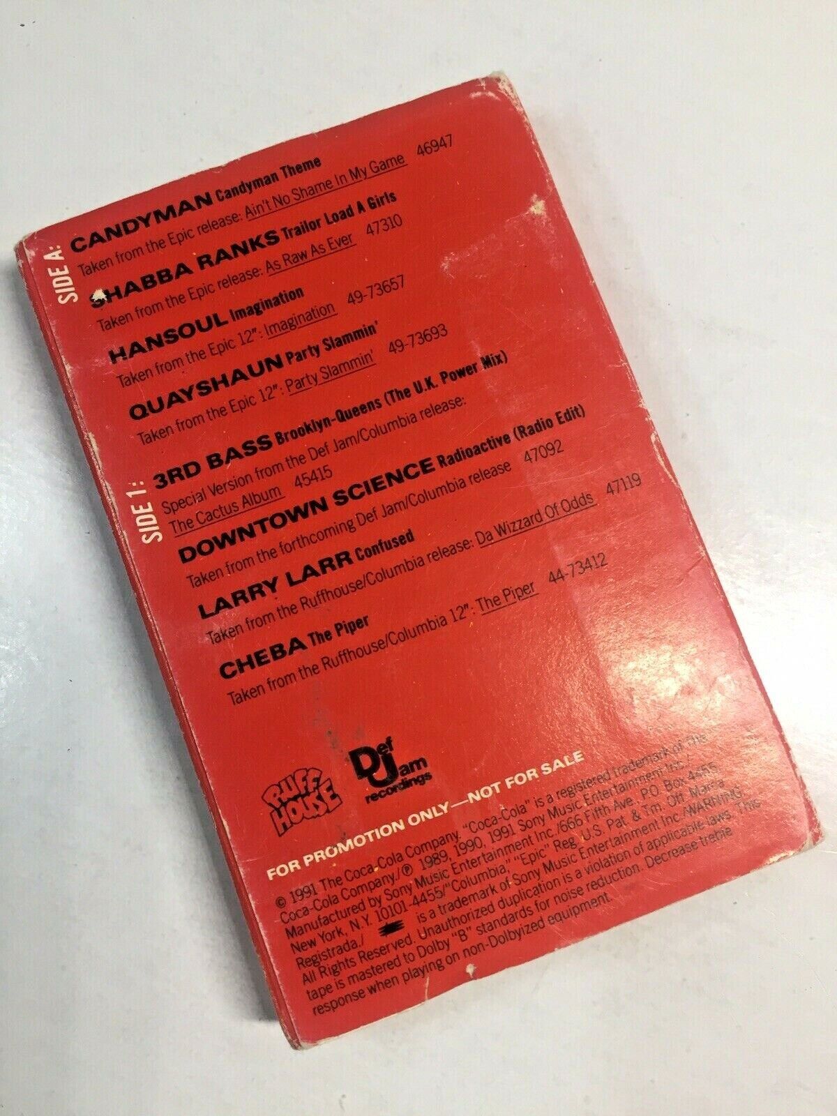 Coca Cola New Rap Music Sampler Cassette Cheba Hansoul Shabba Ranks ...