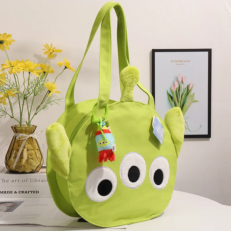 Genuine Disney Pixar Toy Story Alien Canvas Bag Kawaii Cartoon Large ...