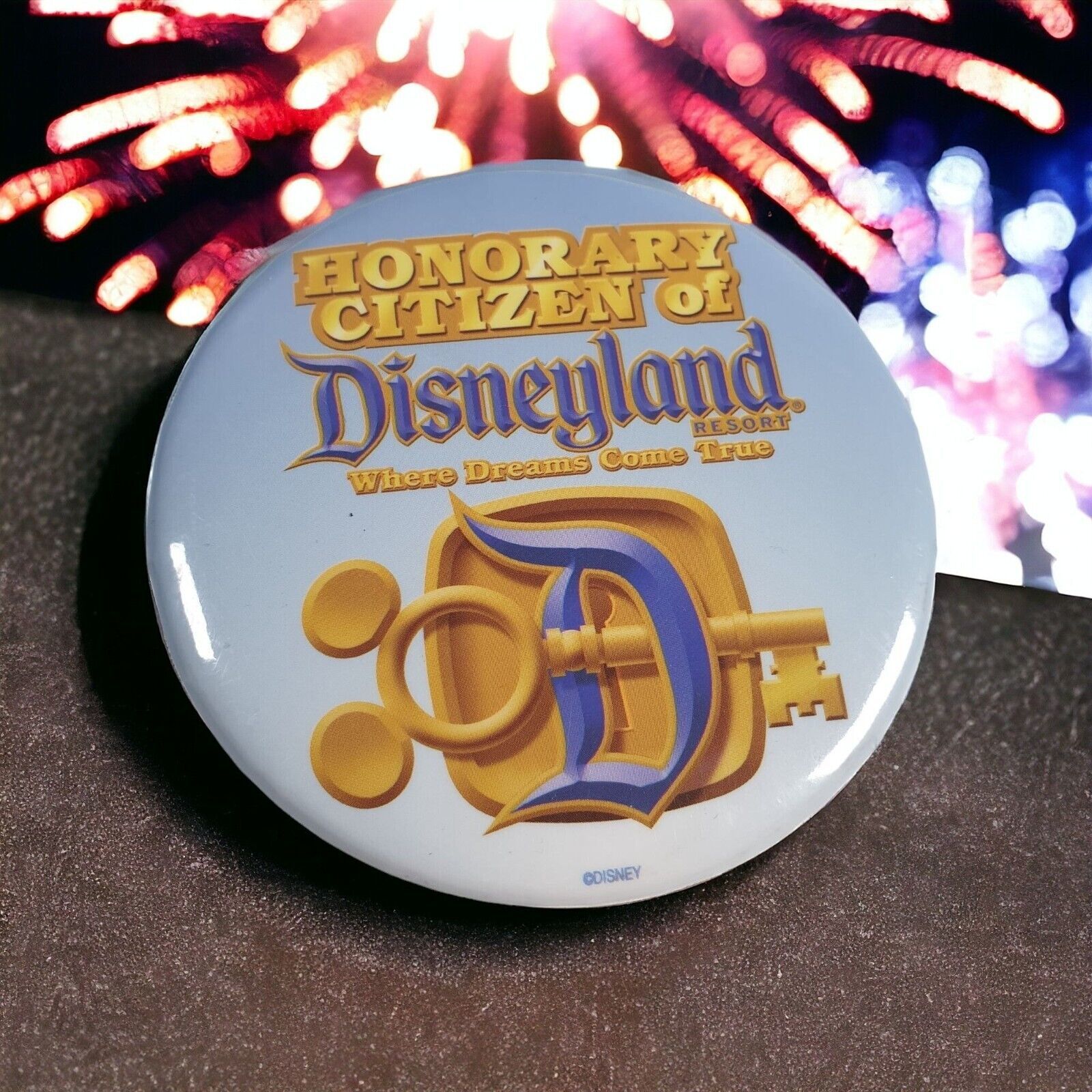 Disney Button Honorary Citizen Visit Pin Reward Collector 3 Inch ...