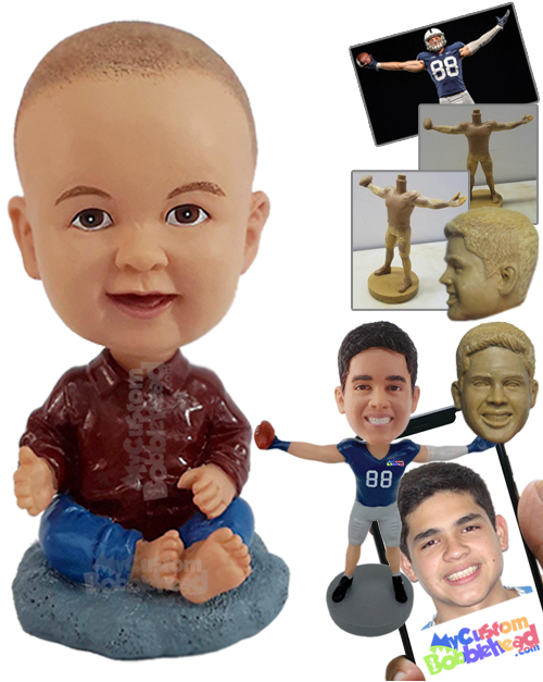 Personalized Bobblehead Dashing kid waring a nic button-down shirt and ...