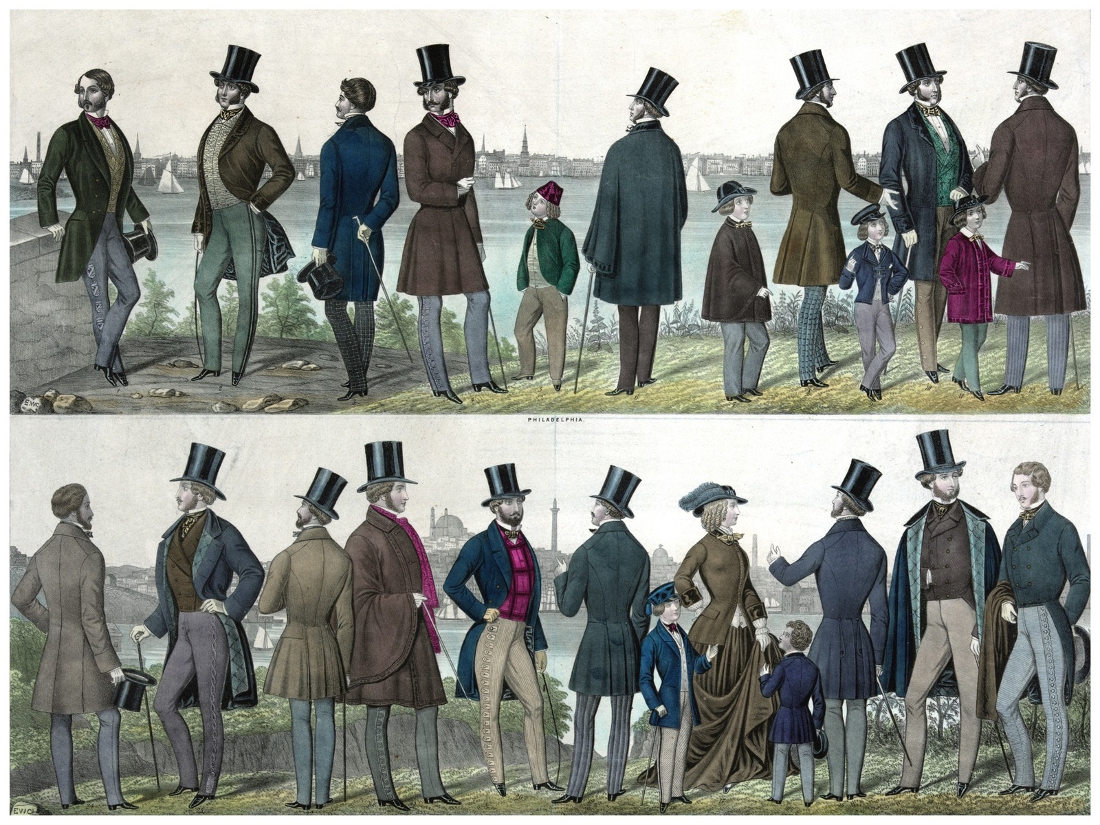 4466.People conversing.vintage formal clothes.POSTER.decor Home Office ...