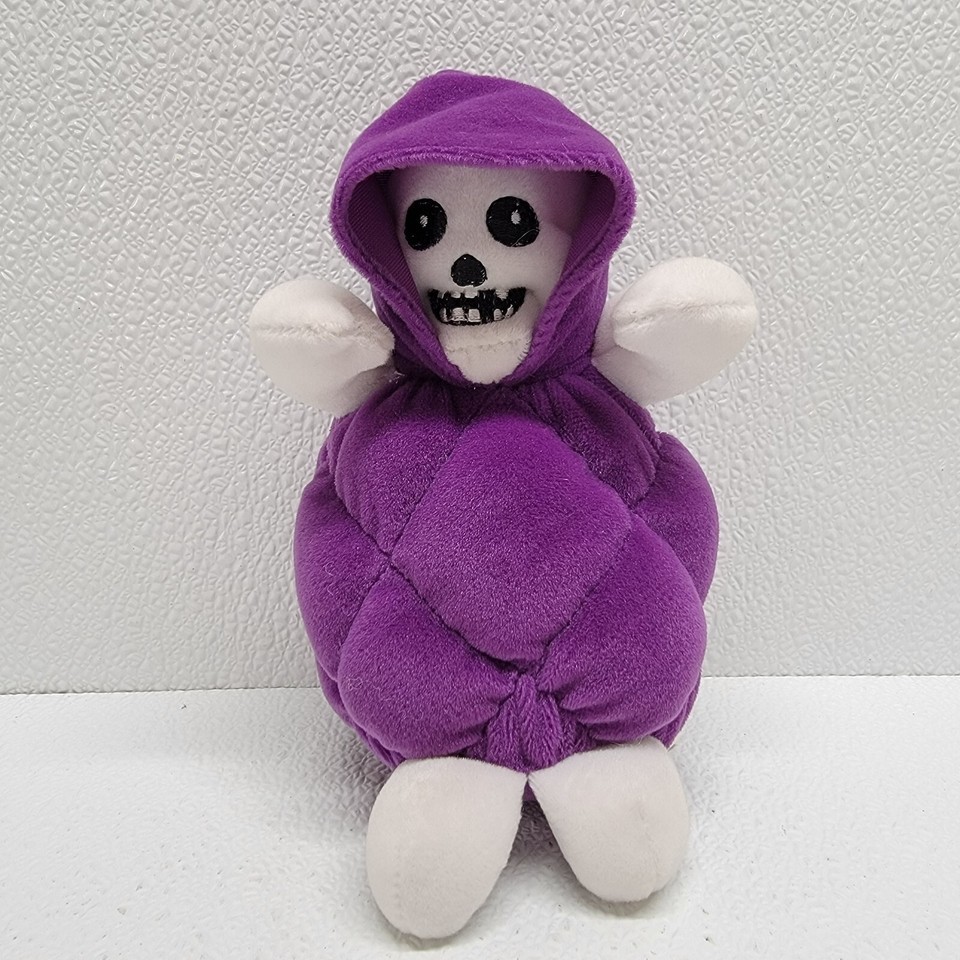 Vintage Commonwealth Halloween Skeleton Reaper Purple Plush Plump ...