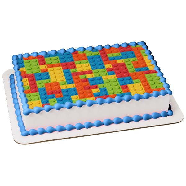 Base Building Block Pattern Edible Cake Topper Image ABPID05082 - Cake ...