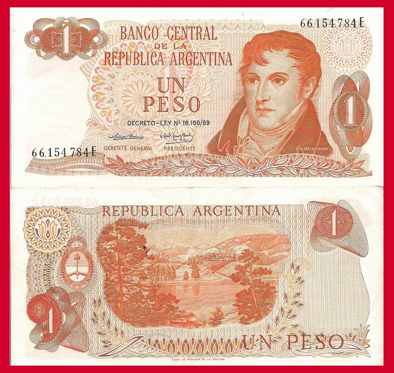 Argentina P293. 1 Peso, Gen. Belgrano / and 49 similar items