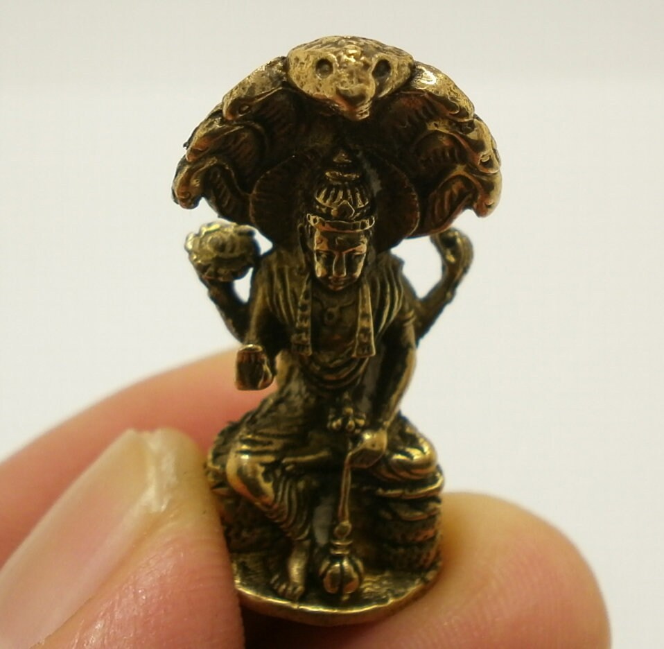 Lord Vishnu mini amulet the preserver Hindu god Trimurti amulet blessed ...