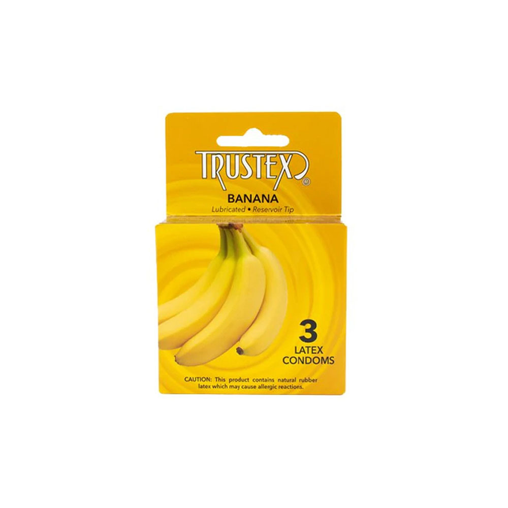 Trustex Banana Flavored Condoms 3 Pk - Sexual Wellness
