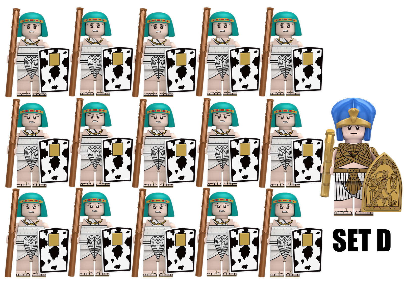 Ancient Egyptian Pharaoh King Tut & Army Soliders Set Collection ...