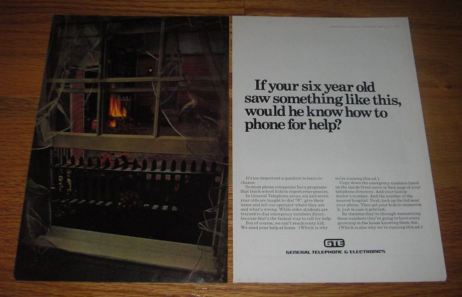1972 GTE General Telephone & Electronics Ad - If your six year old saw ...