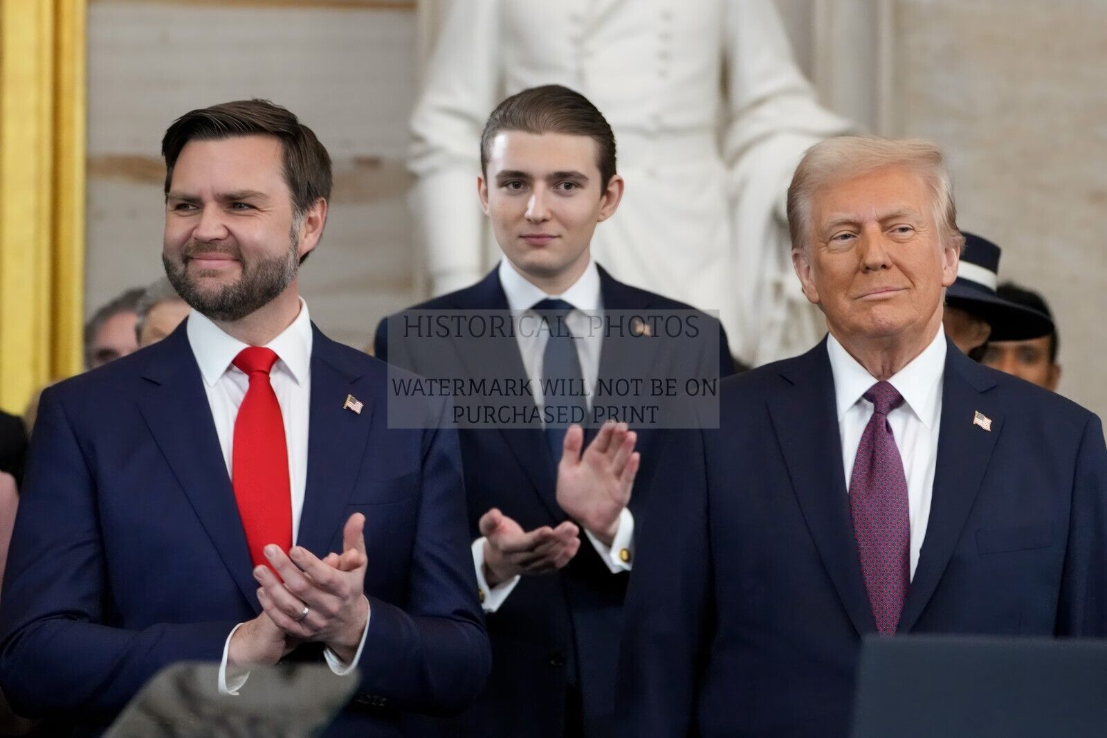 PRESIDENT DONALD TRUMP J.D. VANCE BARRON TRUMP INAUGARATION 2025 4X6 ...