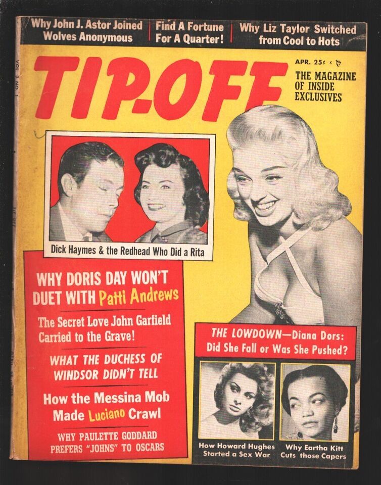 Tip-Off 4/1957-Early issue-Diana Dors cover & story-Anita Ekberg ...