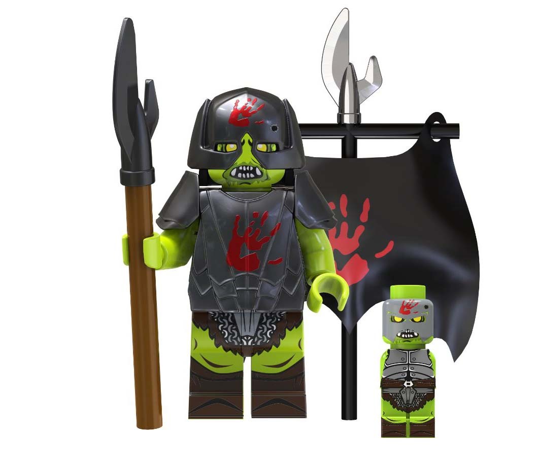 Rare Minifigure Uruk-Hai Orc Bloody Hand Flag Lotr Lord Of The Rings ...