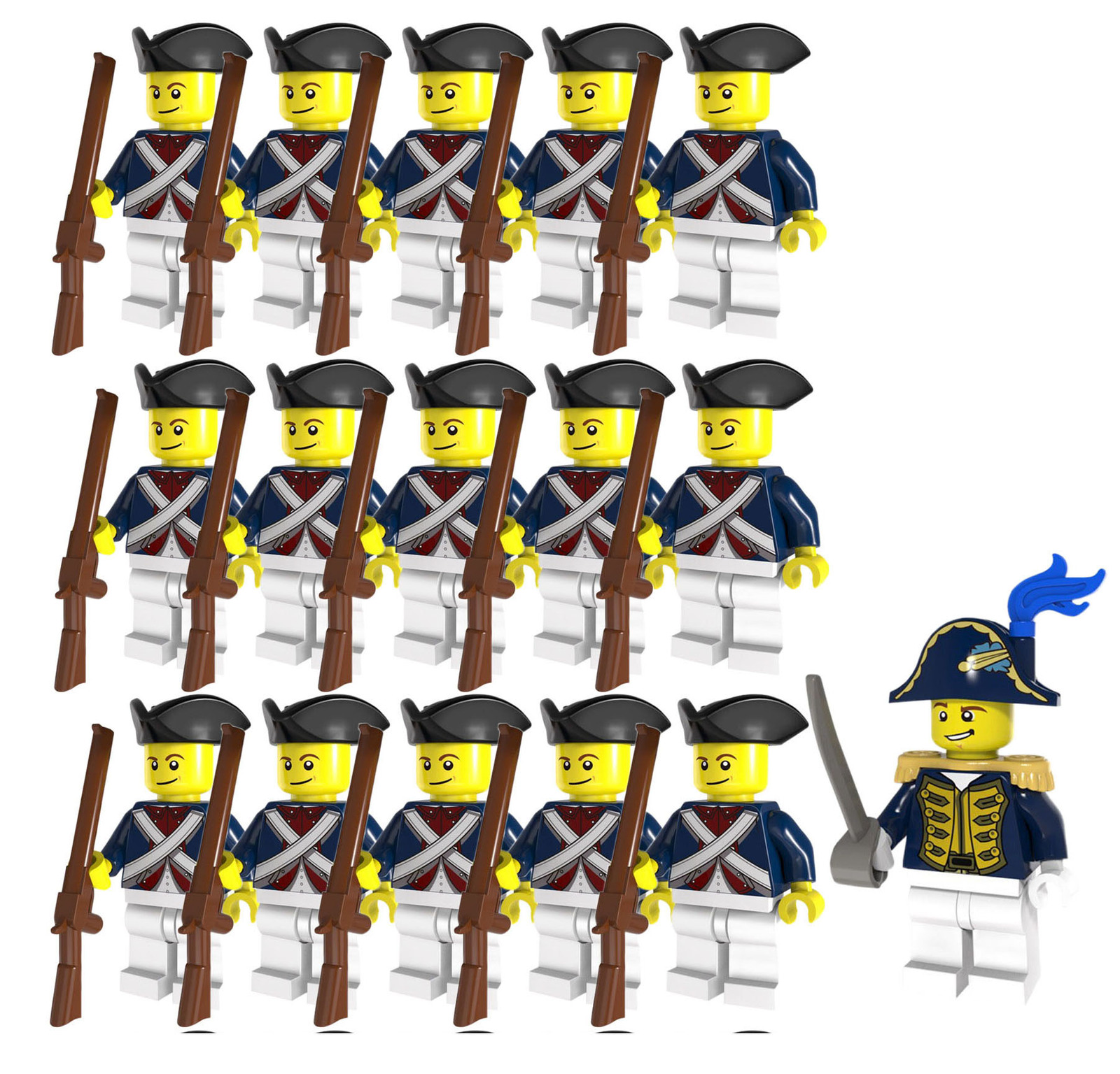 The American Revolutionary War Continental Artillery 16 Minifigures Lot ...