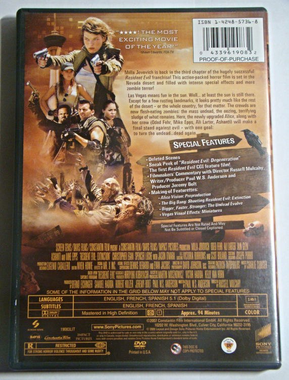 RESIDENT EVIL: EXTINCTION (DVD) - DVDs & Blu-ray Discs