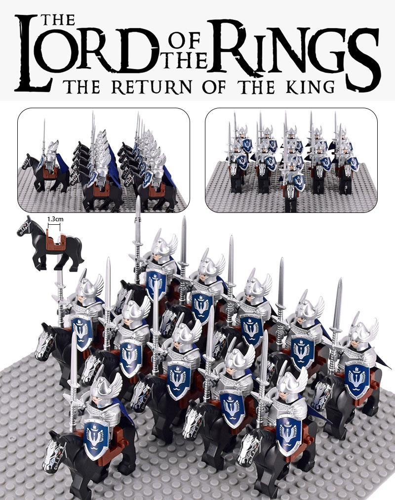22pcs LOTR Mounted Gondor Heavy Sword Swan Knights Minifigures Toys ...