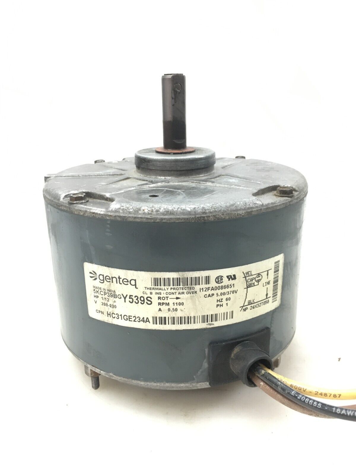 GE 5KCP39BGY539S Condenser FAN MOTOR 1/12 HP 208/230V HC31GE234A used # ...
