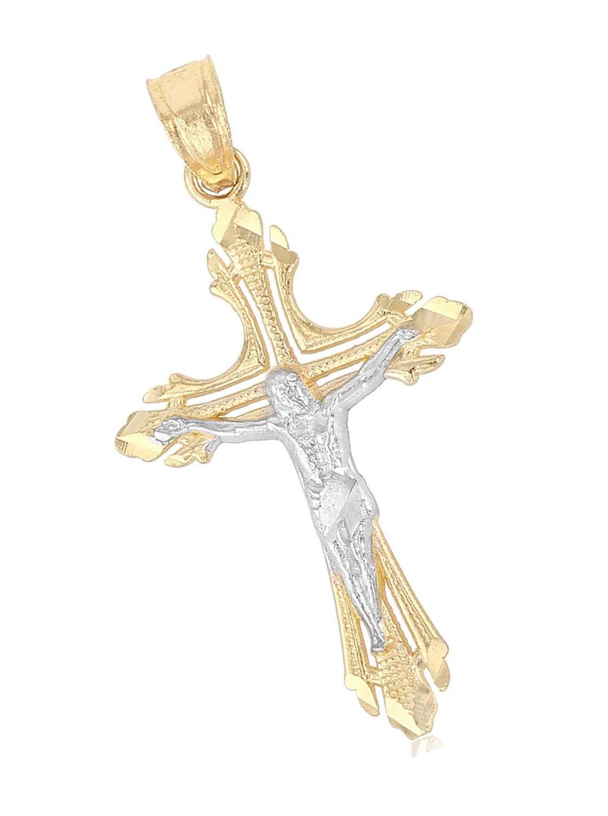 14K Gold Religious Jesus Christ Crucifix Cross For or - Crucifixes ...