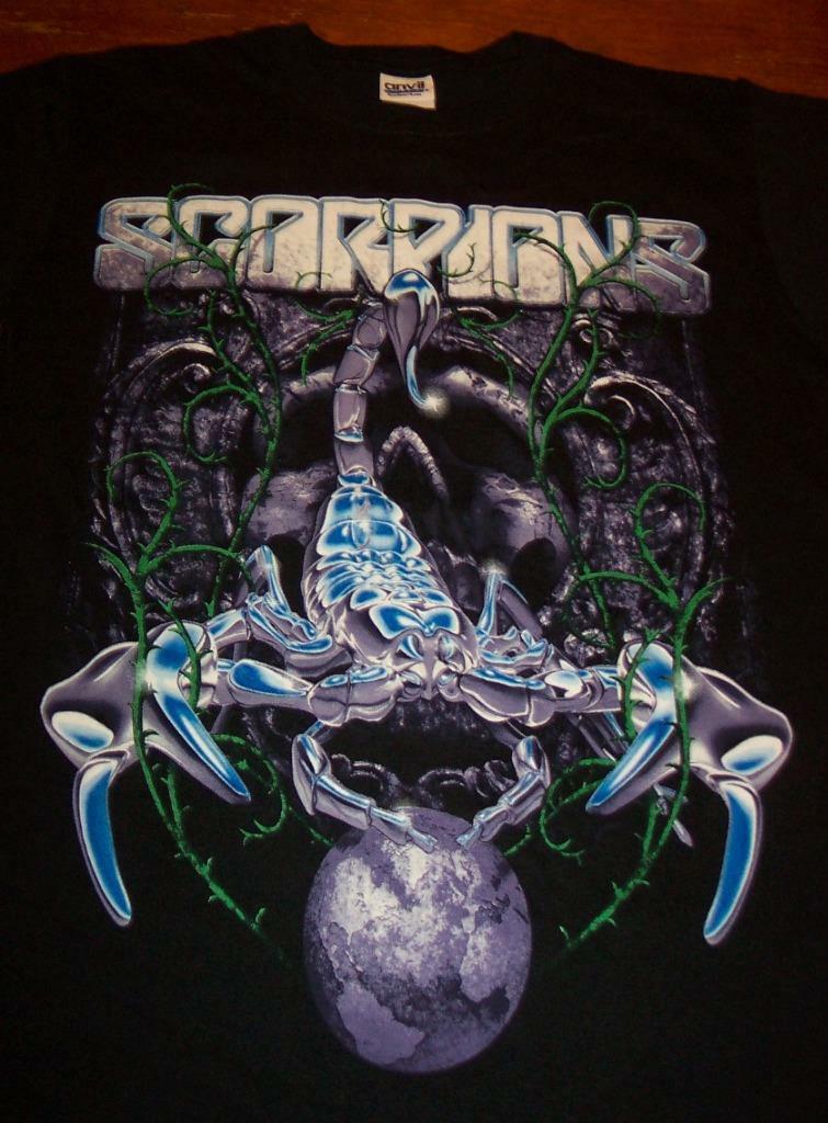 SCORPIONS Chrome Scorpion Band T-Shirt SMALL NEW METAL - T-Shirts