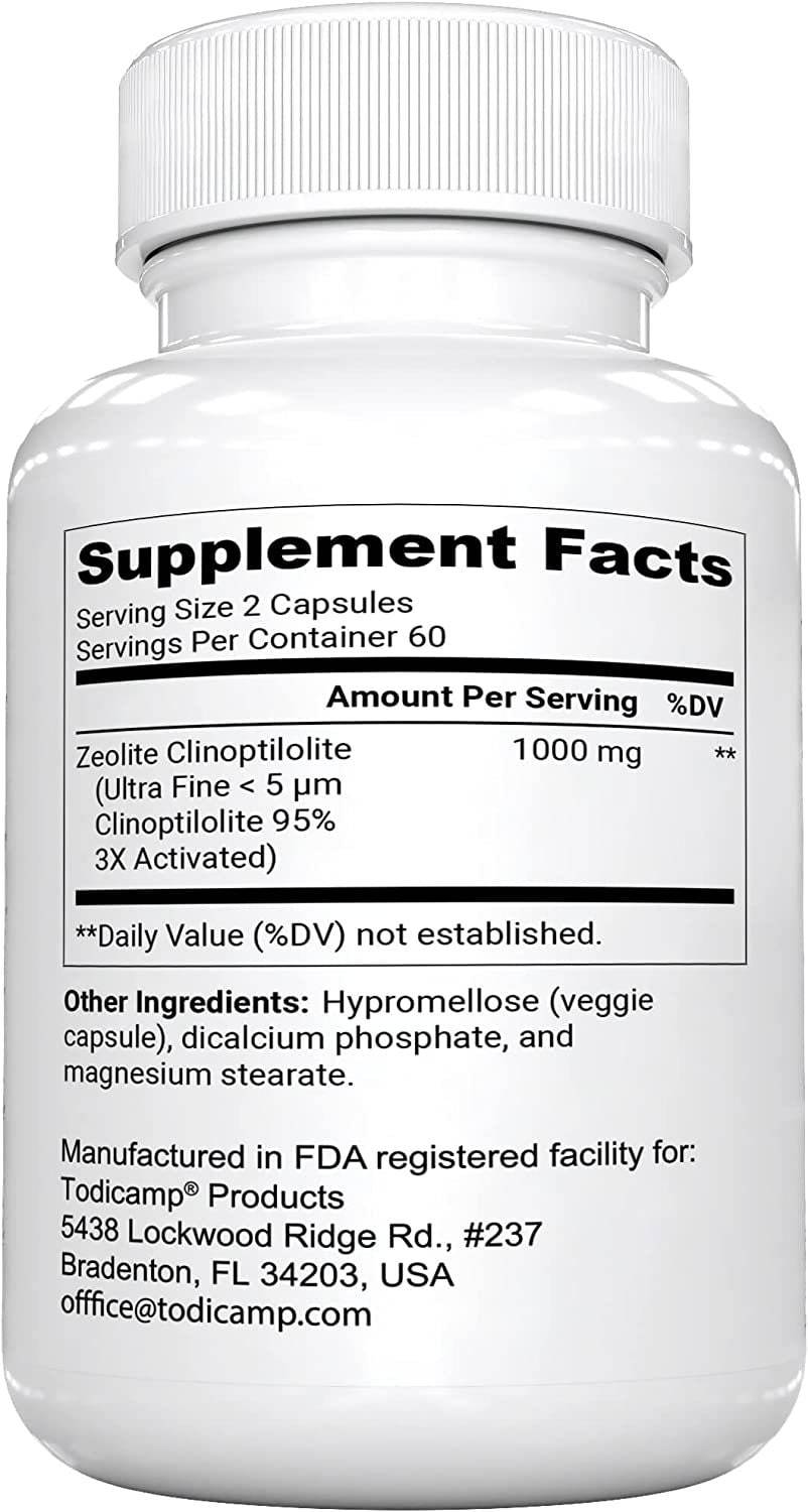 TODICAMP Zeolite Detox - Zeolite Capsules Sorbolit Ultra FINE 1-2 µm ...