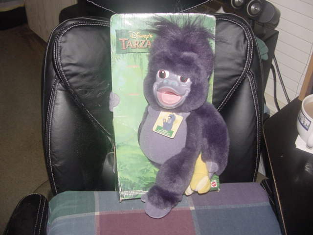 16" Disney TALKING TERK Plush Toy With Box From Tarzan 1999 - Disneyana