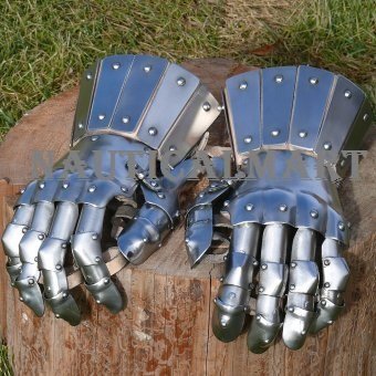 NauticalMart LARP Medieval Knight German Gauntlets - Knives, Swords ...