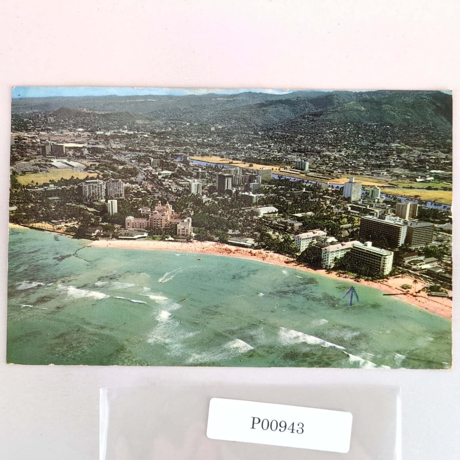 Waikiki Beach Honolulu Hawaii 1960s Postcard Mike Roberts Aerial View ...