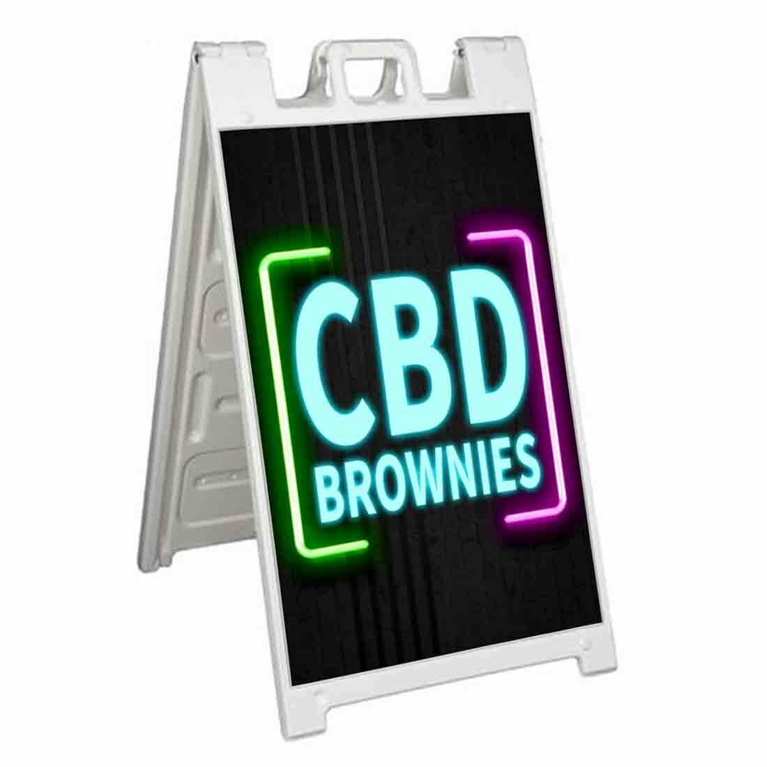 CBD BROWNIES NEON Signicade 24x36 Aframe Sidewalk Sign Banner Decal ...