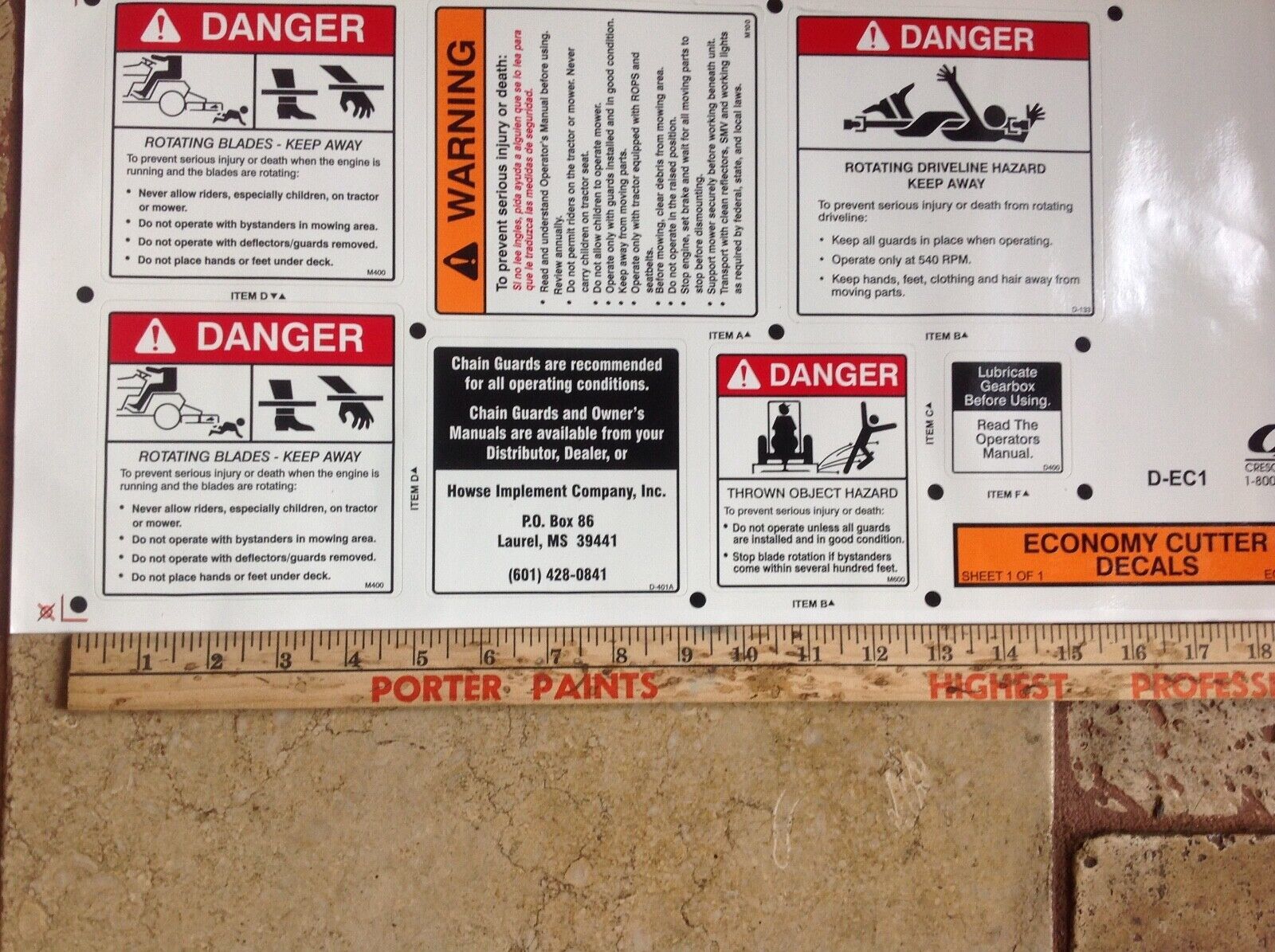 DANGER DECAL Sticker for Bush hog sheet safety is worth it today U Get ...