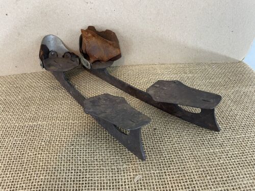 Antique Non Restored Original Primitive Iron Clamp On Shoe Ice Skates ...