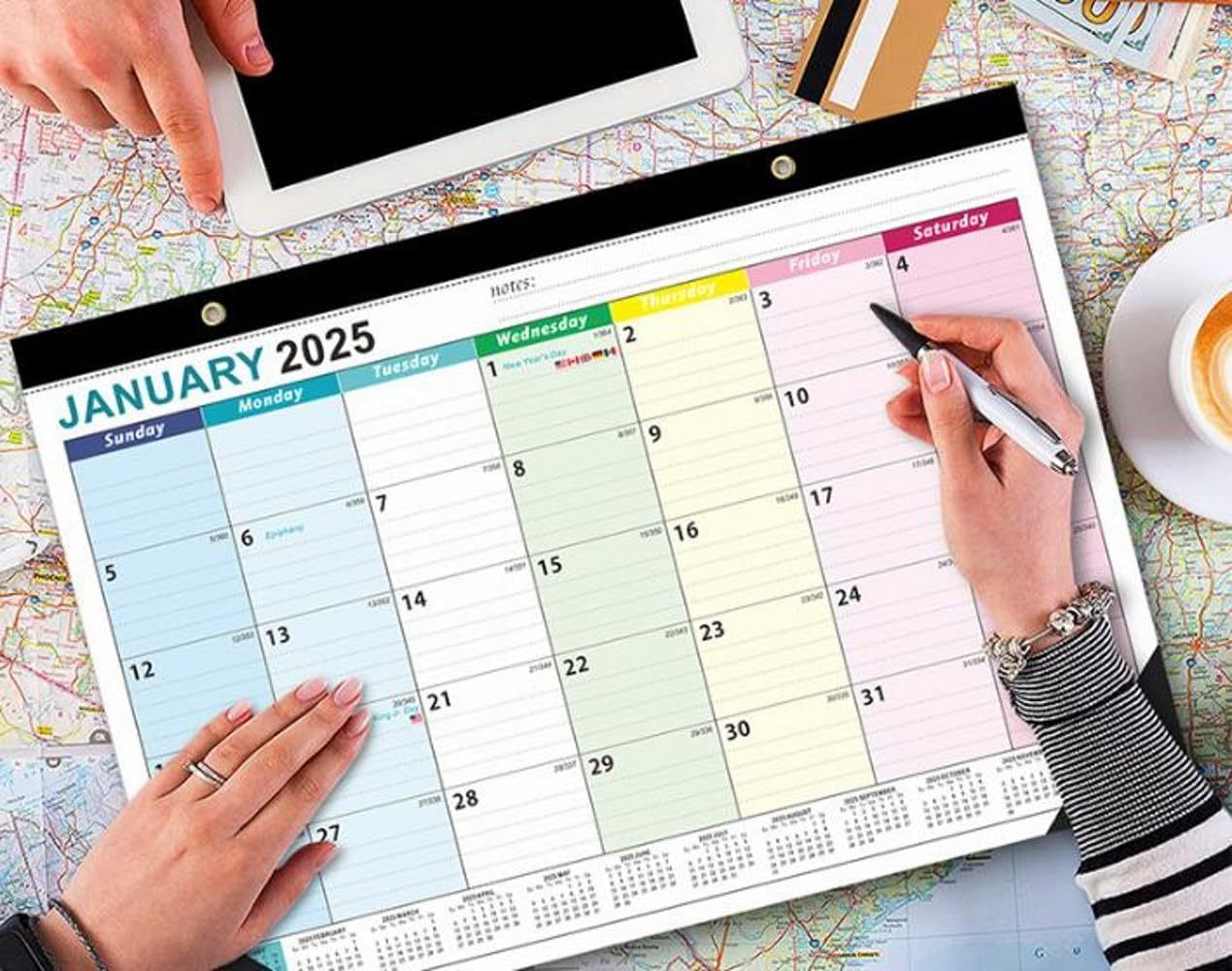 17" x 12" Desk/Wall Calendar 2025-2026，18-Month Calendar Jan. 2025 -Jun ...