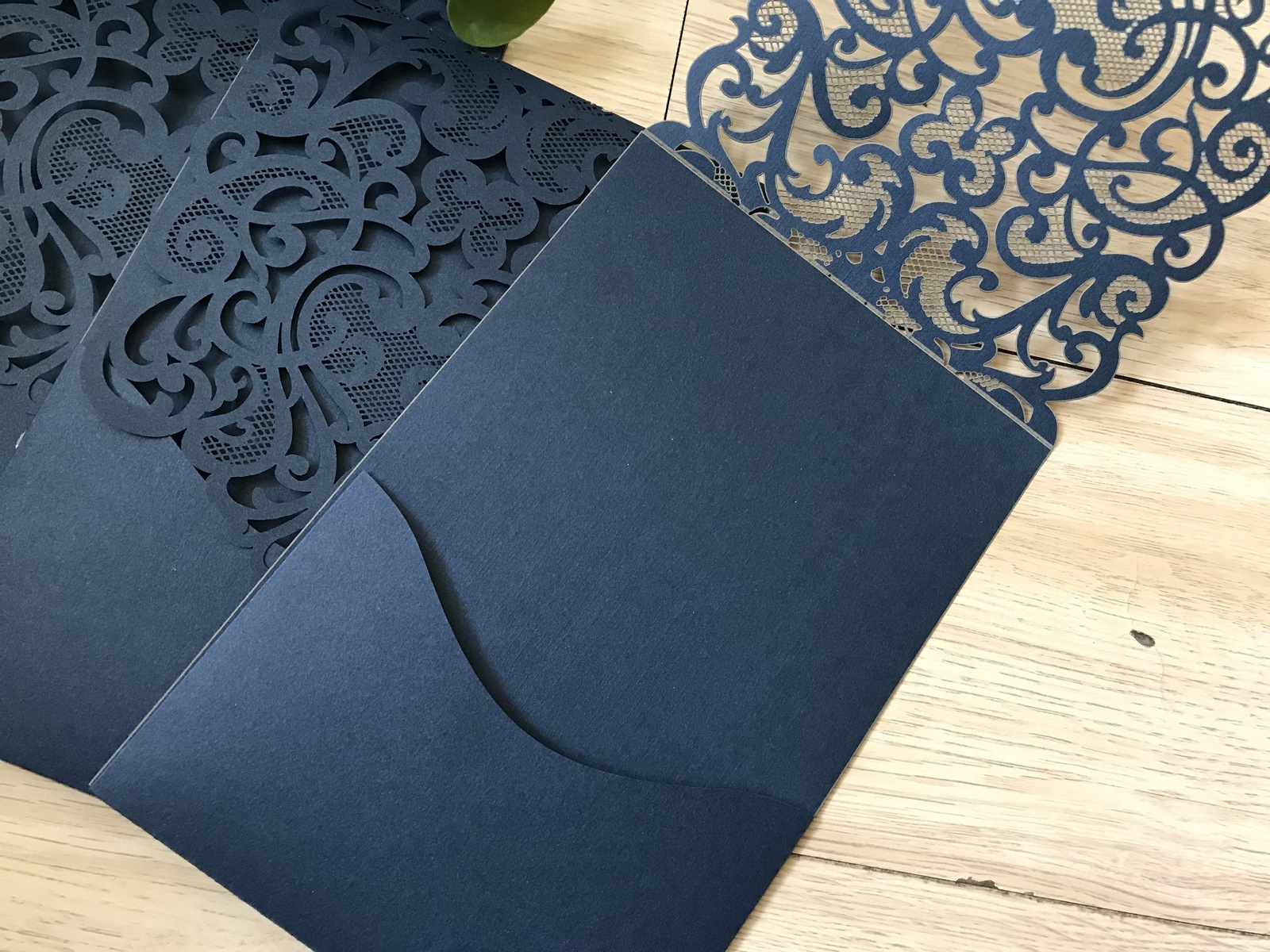 Dake Blue Pocket Laser Cut Invitaiton Cards,50pcs laser cut Wedding ...