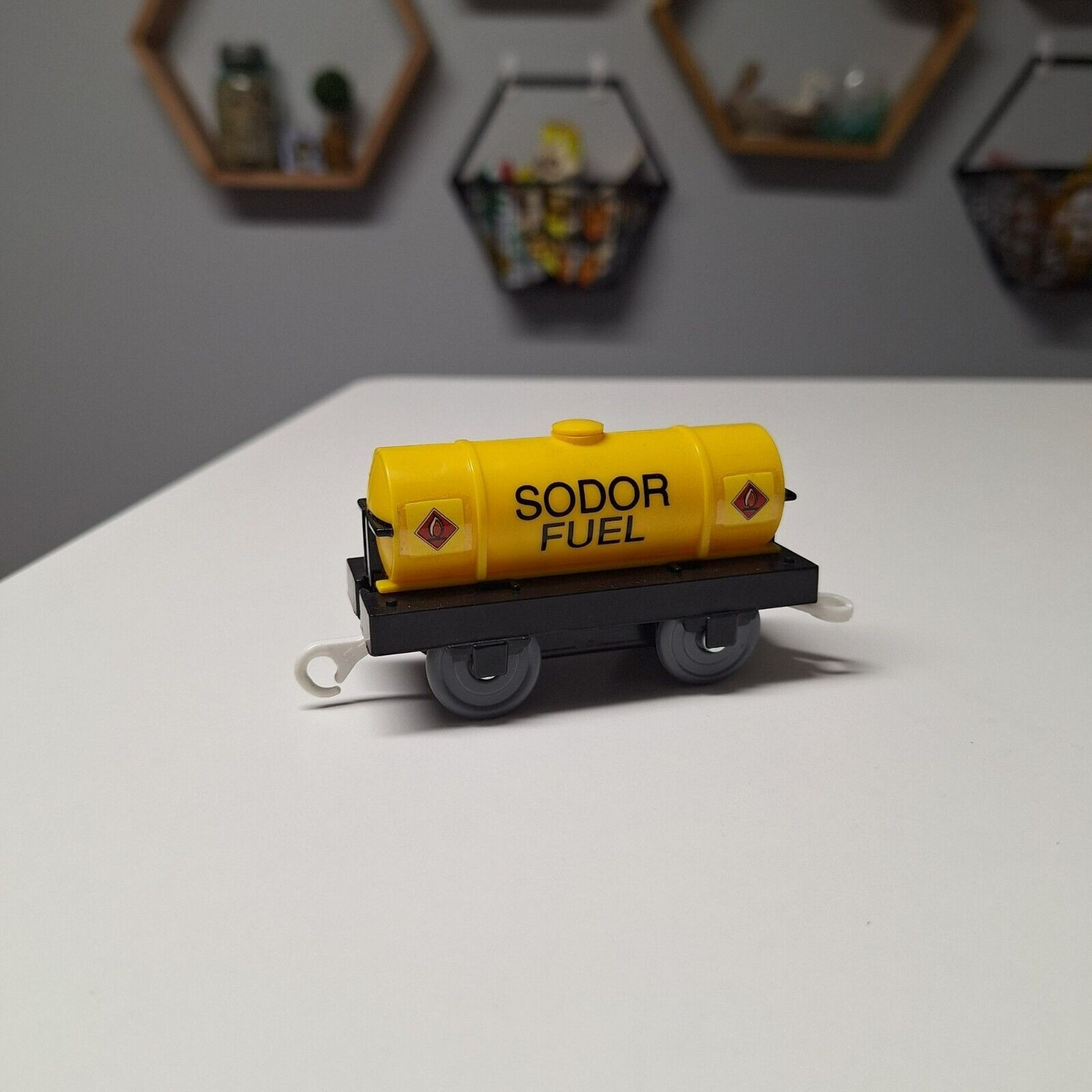 Tomy Thomas Train Sodor Fuel Tanker Car Toy Yellow Black Vintage ...