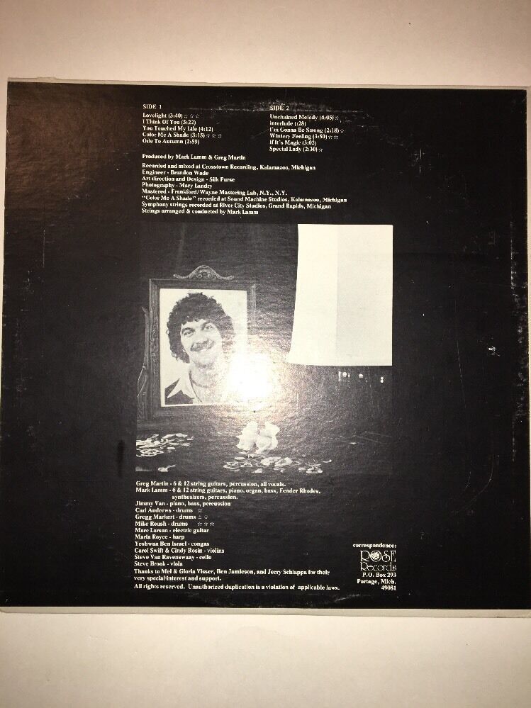 Greg Martin-Lovelight LP Album Vinyl-By Rose Records-Rare Vintage-SHIPS ...