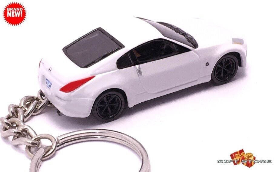 HTF RARE KEY CHAIN WHITE BLACK NISSAN 350Z Z CAR FAIRLADY Z33 CUSTOM ...